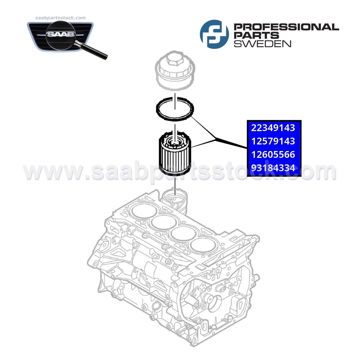 Engine Oil filter (insert) - SAAB spare parts and accessories ...