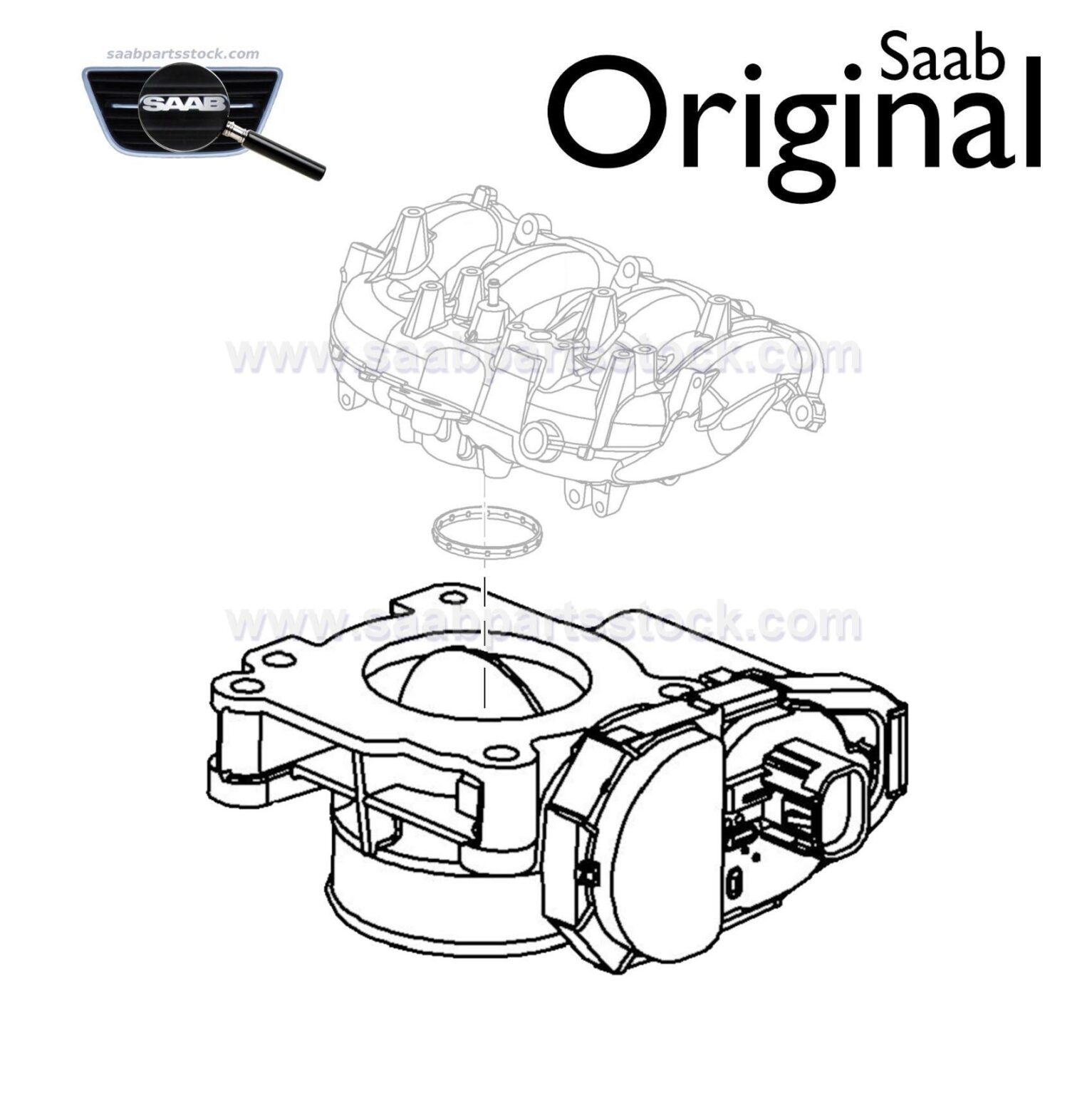 Engine Throttle Body, SAAB 12631187